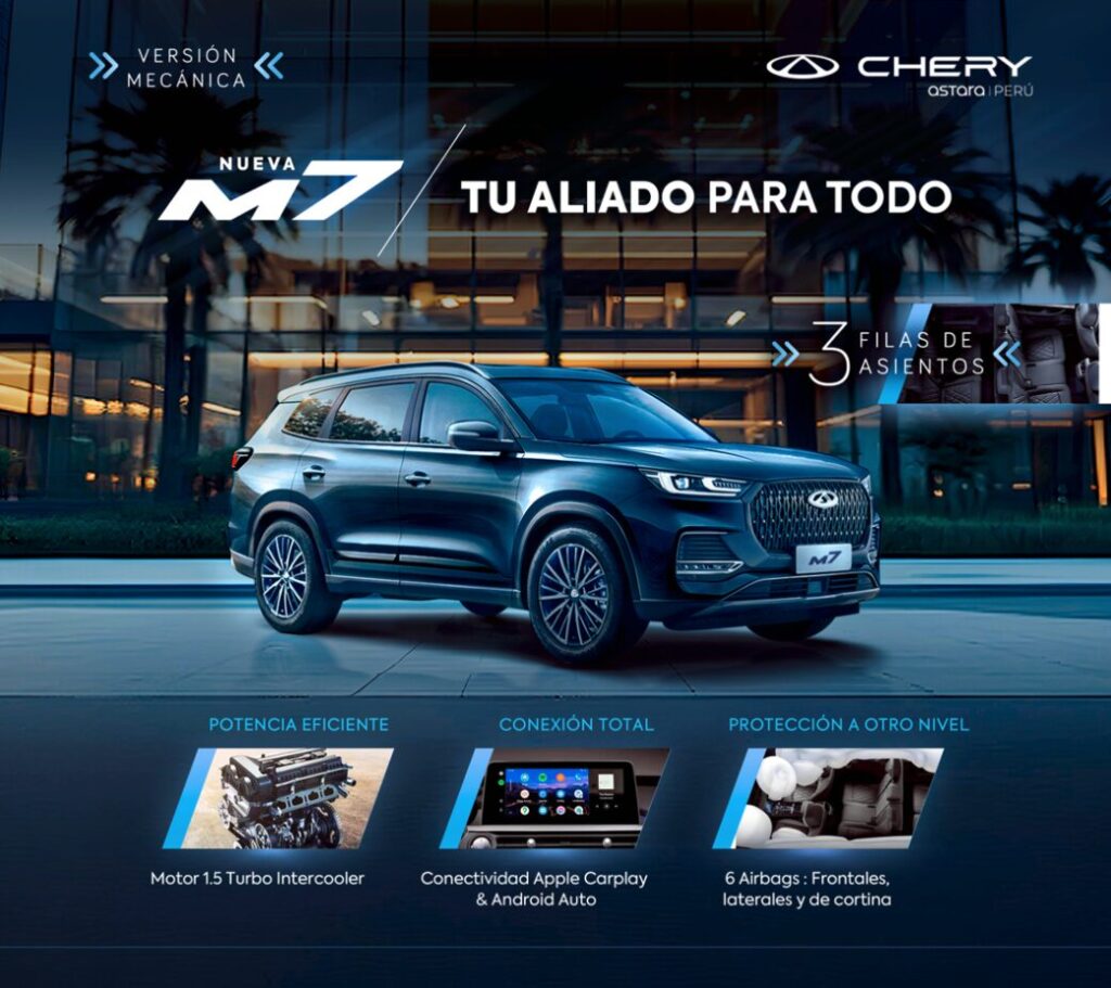 Chery nueva M7: Combina espacio, comodidad y tecnología - Automundo Perú